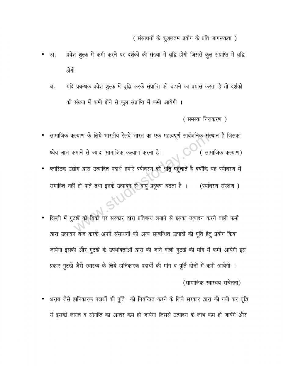 CBSE Class 12 Economics VBQs In Hindi
